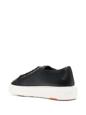 Santoni Leather Low-top Sneakers - Black