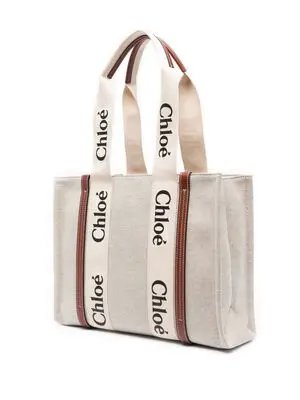 Chloé Woody Logo-print Tote - Neutrals