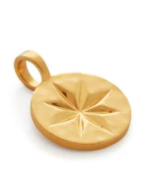 Monica Vinader Guiding Star Round Pendant - Gold