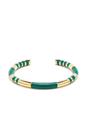AURÉLIE BIDERMANN Enamelled-design Open-back Bangle - Gold