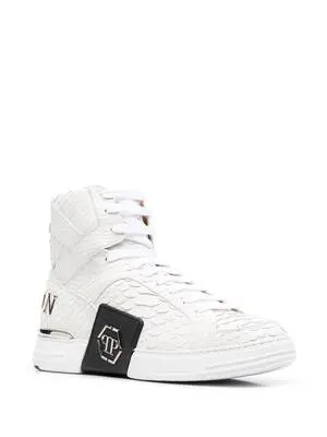 Philipp Plein Snakeskin-effect High-top Sneakers