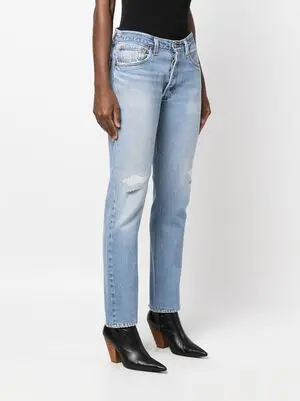 RE/DONE Distressed Straight-leg Jeans