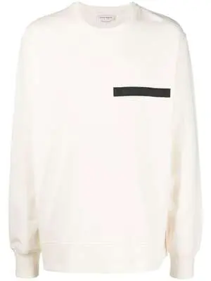 Alexander McQueen Selvedge Logo-tape Sweatshirt - Neutrals