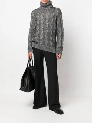 Saint Laurent Cable-knit Roll-neck Jumper