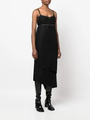 Sacai Asymmetric Cut-out Midi Dress
