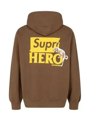 Supreme Antihero Drawstring Hoodie - Brown