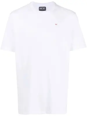DIESEL® T-just-microdiv Logo-embroidered T-shirt - White