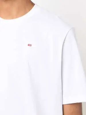 DIESEL® T-just-microdiv Logo-embroidered T-shirt - White