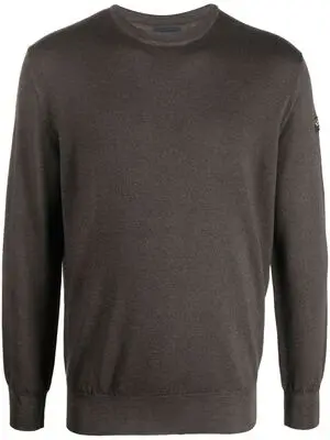 Paul & Shark Virgin Wool Crew Neck Jumper - Brown