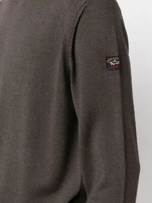 Paul & Shark Virgin Wool Crew Neck Jumper - Brown