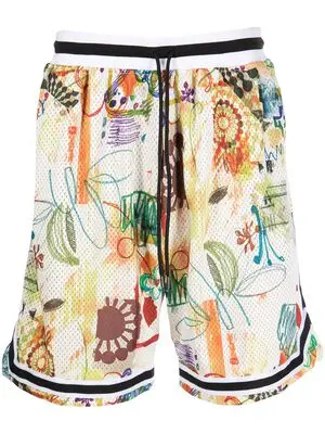 John Elliott Scribble-print Shorts