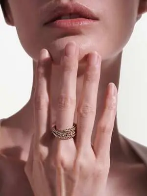 John Hardy 14kt Yellow Kami Chain Crossover Ring