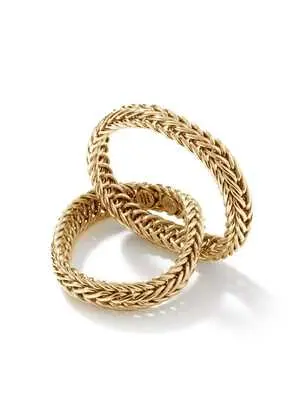 John Hardy 14kt Yellow Kami Chain Crossover Ring