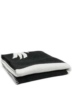 Palm Angels Checkerboard-jacquard Palm Tree Blanket