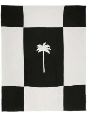 Palm Angels Checkerboard-jacquard Palm Tree Blanket