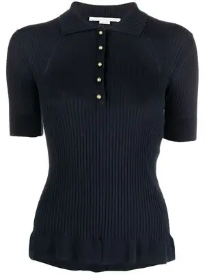 Stella McCartney Ribbed-knit Polo Top