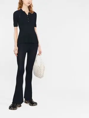 Stella McCartney Ribbed-knit Polo Top