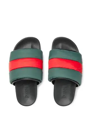 Gucci Web Stripe Padded Slides