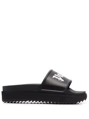 Palm Angels Platform Embossed-logo Sliders