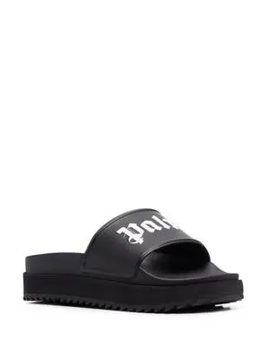 Palm Angels Platform Embossed-logo Sliders