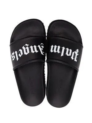 Palm Angels Platform Embossed-logo Sliders