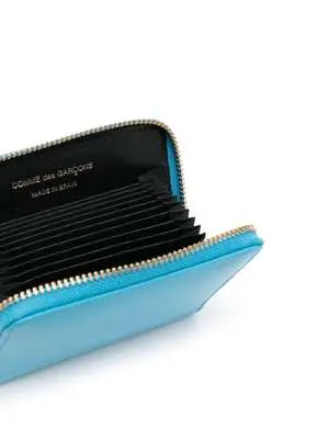 Comme Des Garçons Leather Zip Wallet - Blue