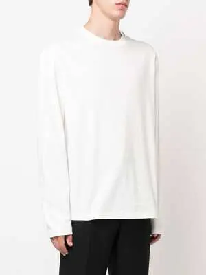 JIL SANDER Logo-patch Crew-neck T-shirt - White