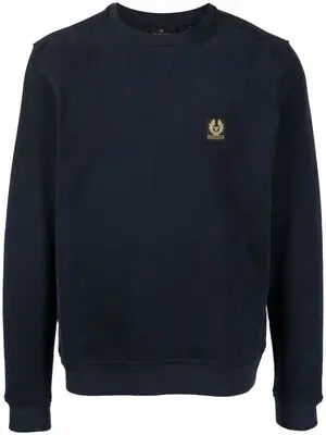 Belstaff Logo-patch Cotton Sweatshirt - Blue