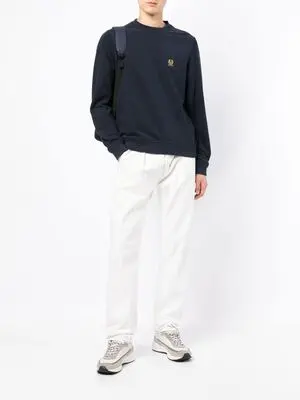 Belstaff Logo-patch Cotton Sweatshirt - Blue