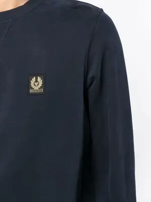 Belstaff Logo-patch Cotton Sweatshirt - Blue