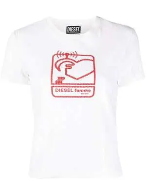 DIESEL® Sequin-embellished Logo T-shirt - White