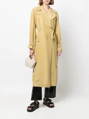 Alberta Ferretti Wrap-over Silk Trench Coat
