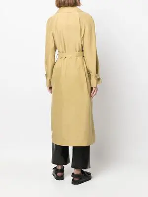 Alberta Ferretti Wrap-over Silk Trench Coat