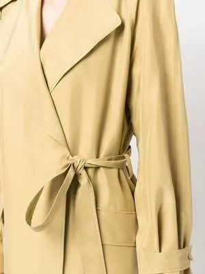 Alberta Ferretti Wrap-over Silk Trench Coat