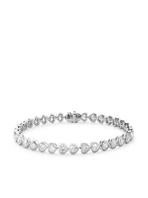 PRAGNELL 18kt White Gold Heart-shaped Diamond Line Bracelet - Silver