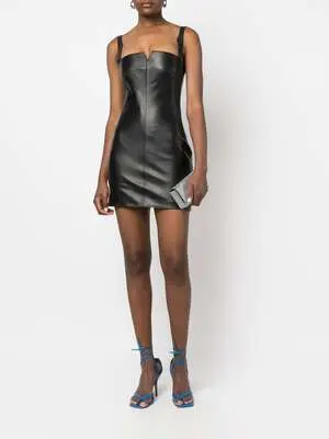 Off-White Leather Mini Dress