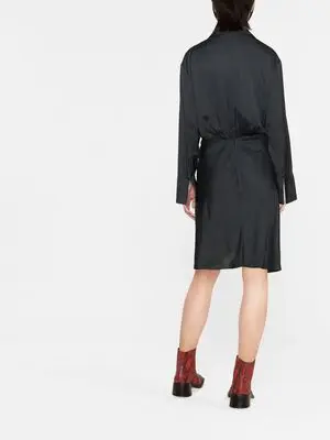 Zadig&Voltaire Rozo Twisted V-neck Midi Dress - Black