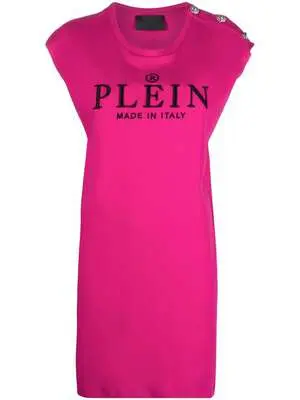 Philipp Plein Logo-embroidered T-shirt Dress