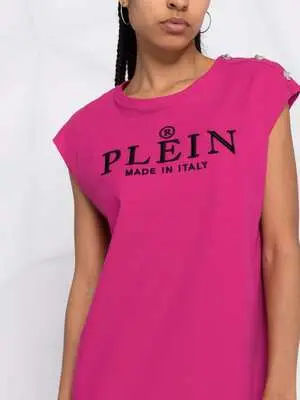 Philipp Plein Logo-embroidered T-shirt Dress