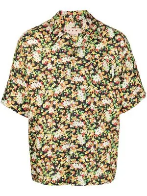 Marni Floral Short-sleeve Shirt - Black