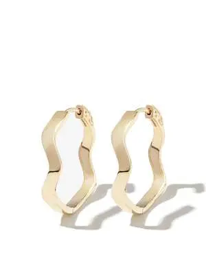 Mateo 14kt Yellow Curve Hoop Earrings - Gold