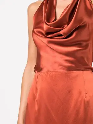 Voz Convertible Halterneck Silk Dress - Red