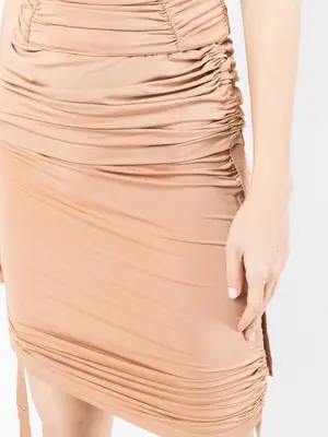 DION LEE Doric Ruched Midi Skirt - Brown