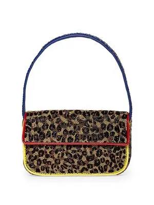 Staud Women's Tommy Leopard Beaded Bag - Leopard - Leopard - Leopard