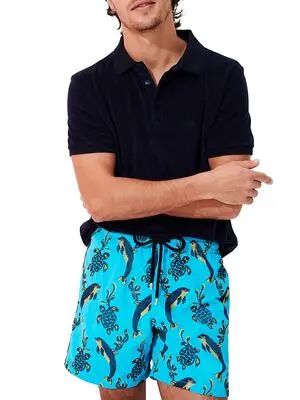 Vilebrequin 2000 Vie Aquatique Embroidered Swim Trunks - Horizon