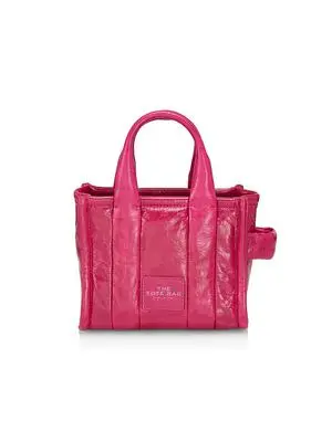 Marc Jacobs Women's The Shiny Crinkle Crossbody Tote - Acid Lime Magenta