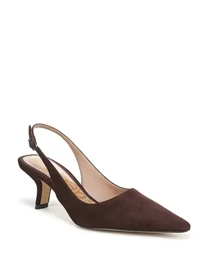 Sam Edelman Bianka Slingback Kitten Heels - Cafe Noir