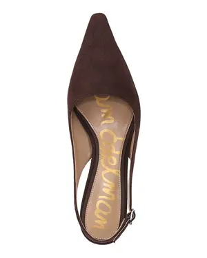Sam Edelman Bianka Slingback Kitten Heels - Cafe Noir