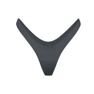 Skims Swim Micro Tanga Bikini Bottoms - Gunmetal | Editorialist