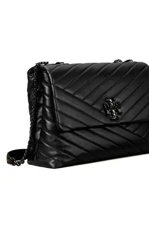Tory Burch Kira Chevron Convertible Shoulder Bag - Black/silver